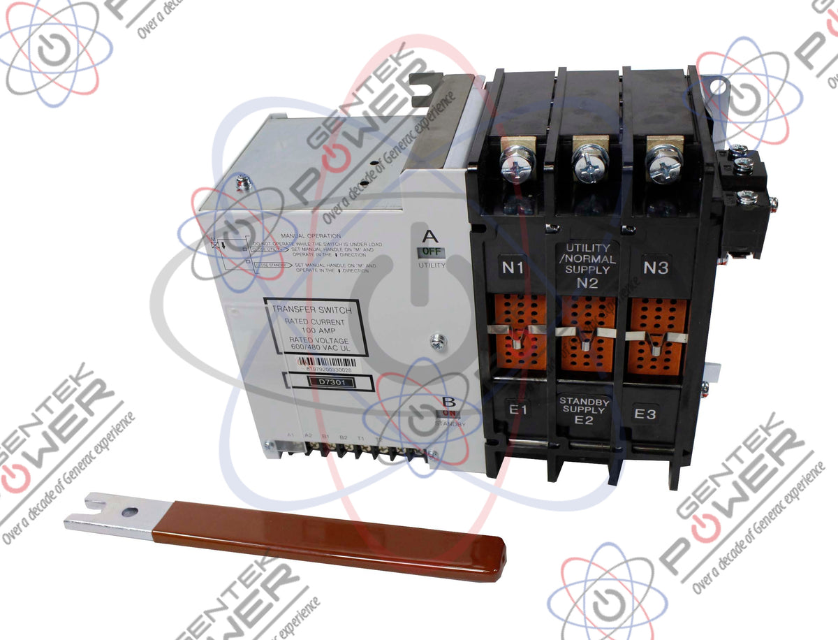 Generac 0D7301 100A 600V 3 Pole W Style Transfer Switch Contactor Asse ...