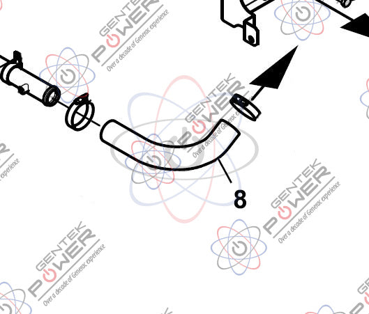 Generac 0J4545 Rear Coolant Hose 1.5L Chery – Gentek Power Generac Parts