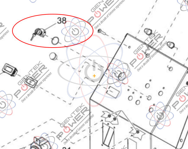 Generac 36882 4 Position Key Switch For Light Tower/Mobile Generator ...