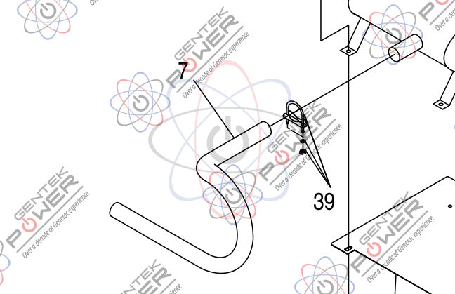 Generac 0D3220 Exhaust Tail Pipe For Older 4000 Series Air Cooled Unit ...